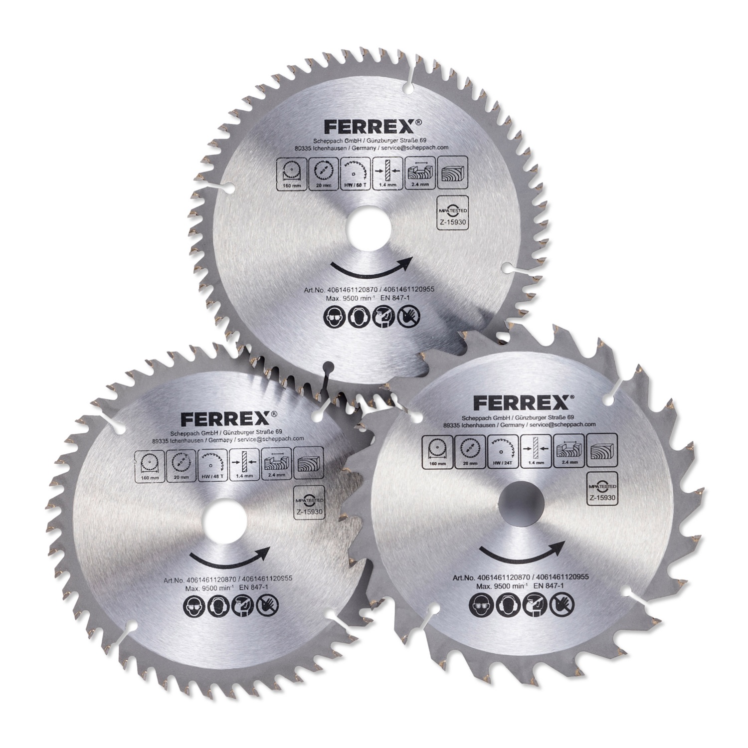 FERREX Kreissägeblätter, 160 mm | HOFER