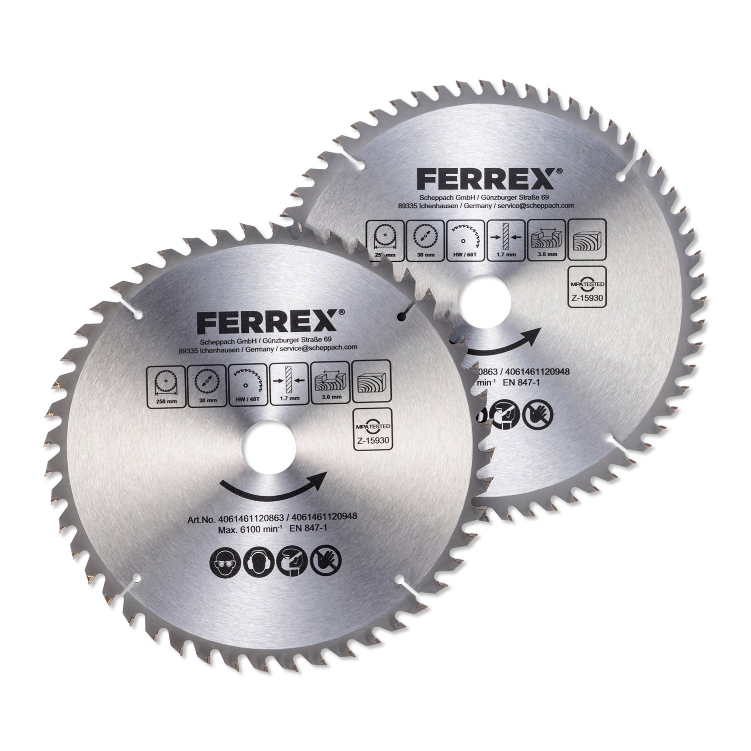 FERREX Kreissägeblätter, 250 mm 2-teilig | HOFER