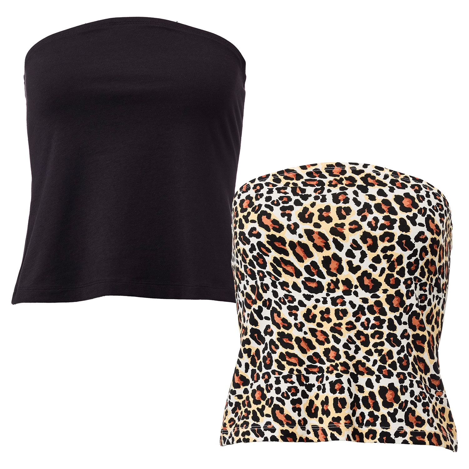 UP2FASHION BASICS Damen Bandeau Tops, 2er-Pack, Löwe/schwarz, L 44/46 ...
