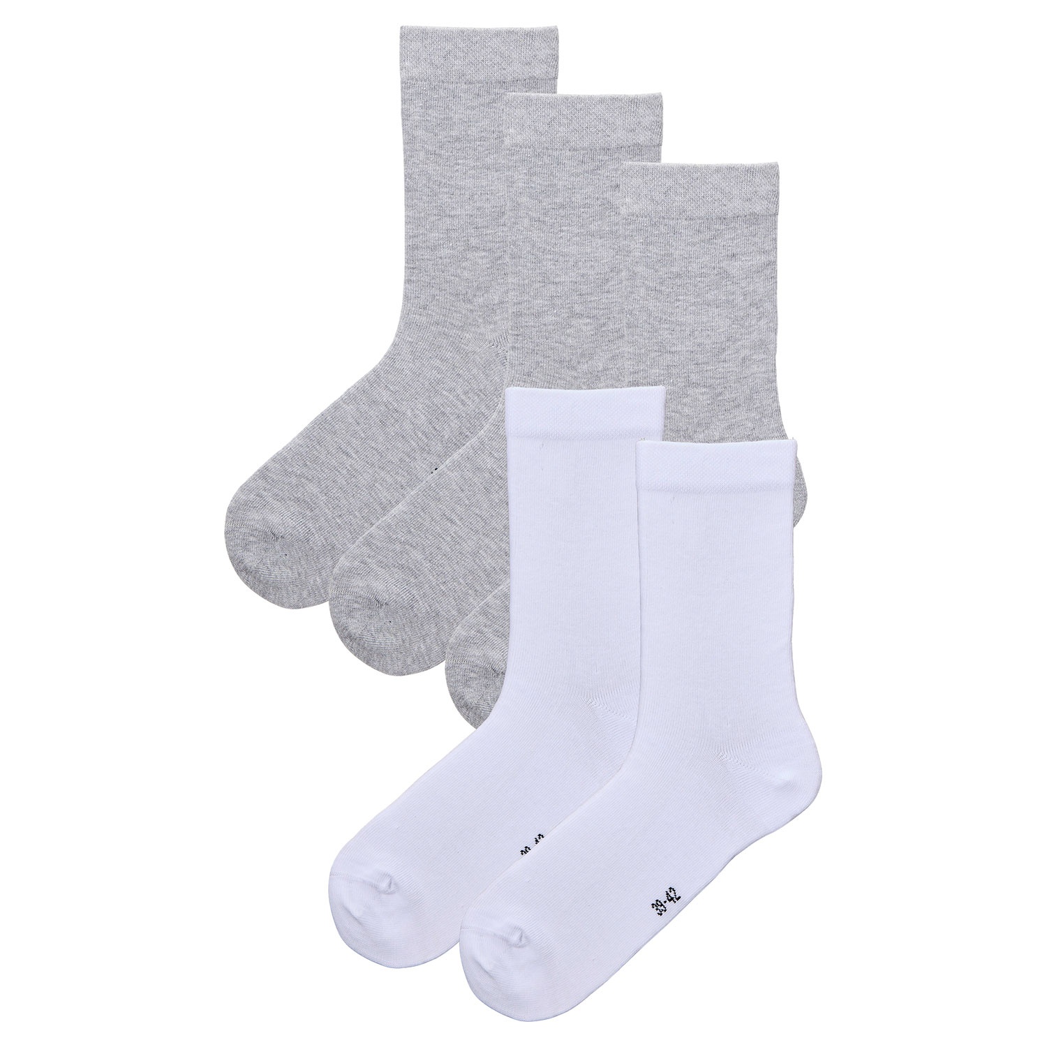 UP2FASHION BASICS Socken 5er-Pack, Lt Grey/White, 39/42 | ALDI SÜD