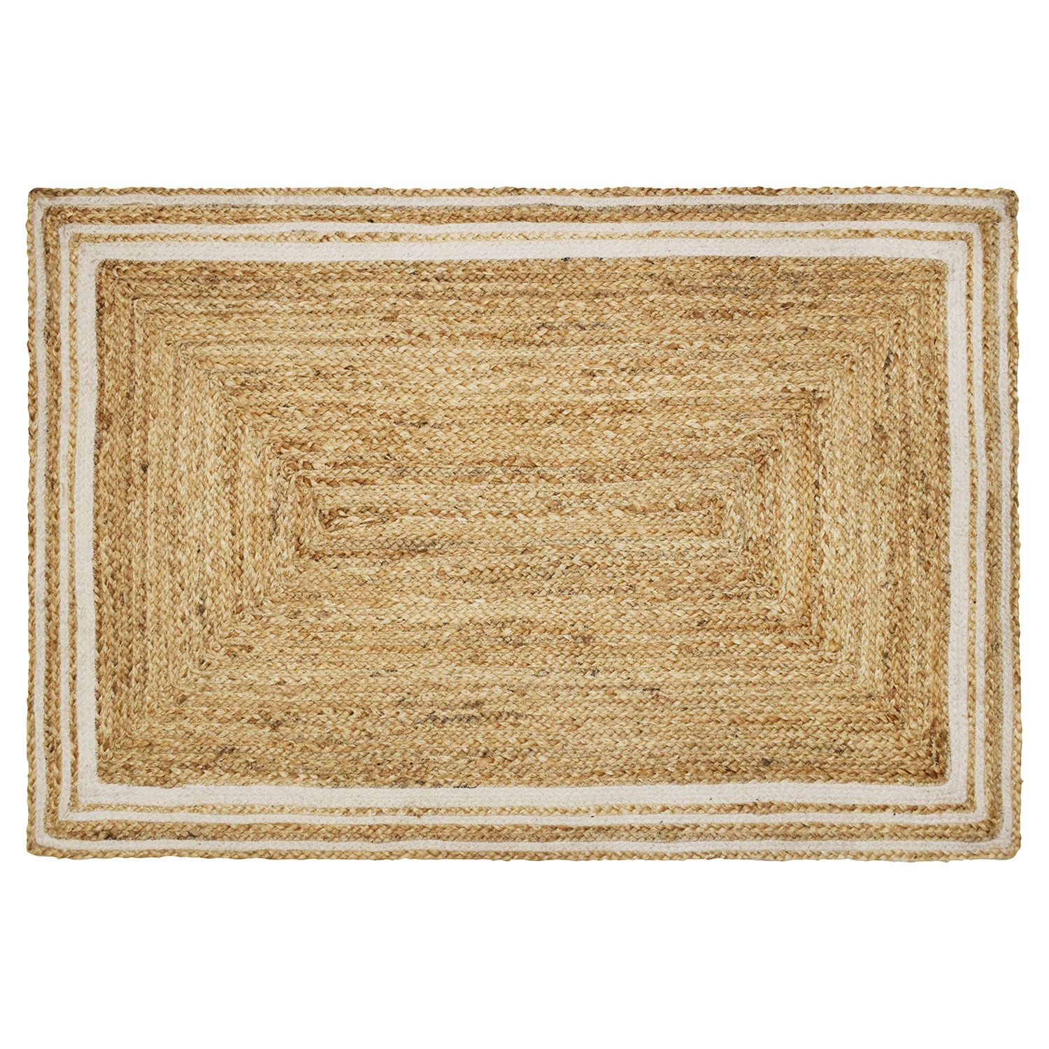 HOME CREATION Jute Teppich, weiße Bordüre, 80 x 120 cm | ALDI SÜD