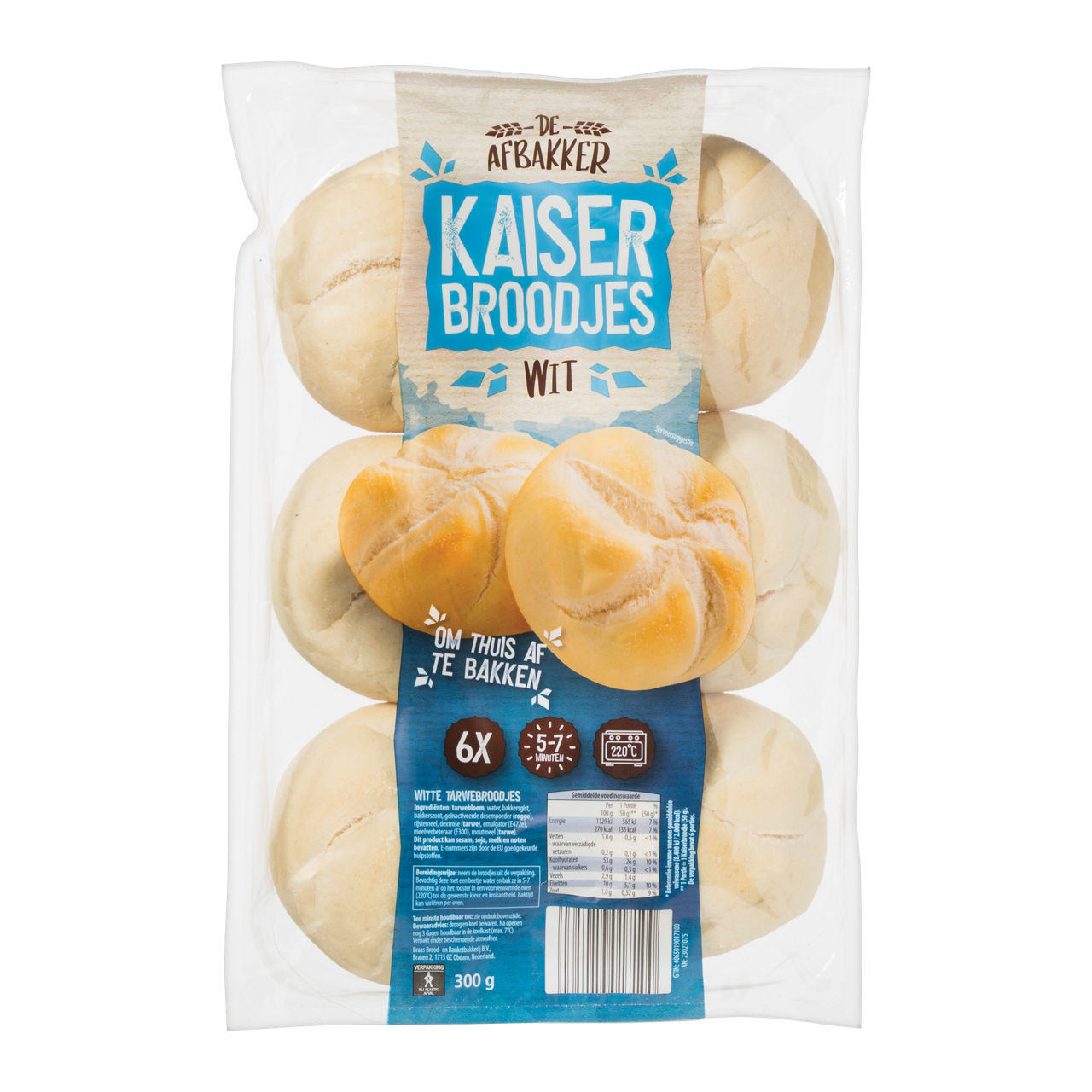 De afbakker Kaiserbroodjes wit