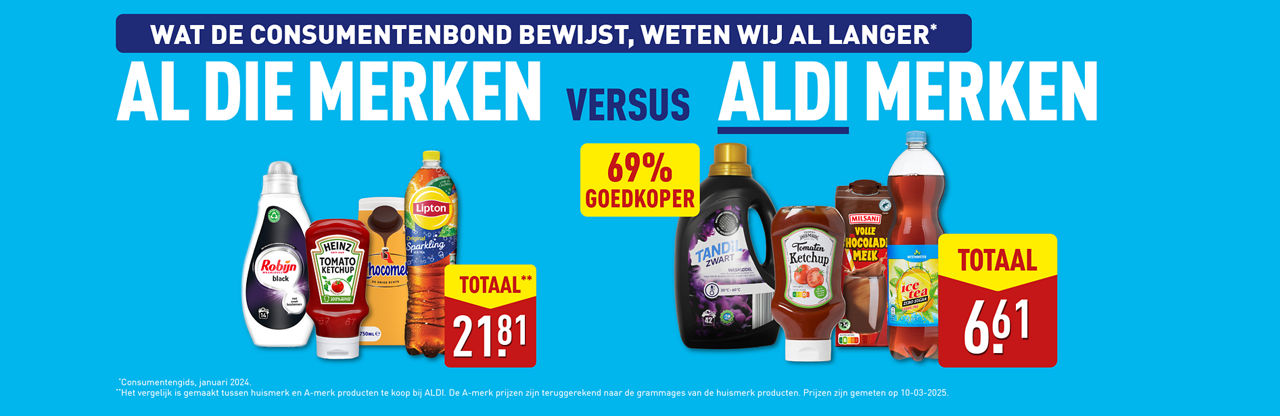 ALDI merken goedkoper dan A-merken | ALDI