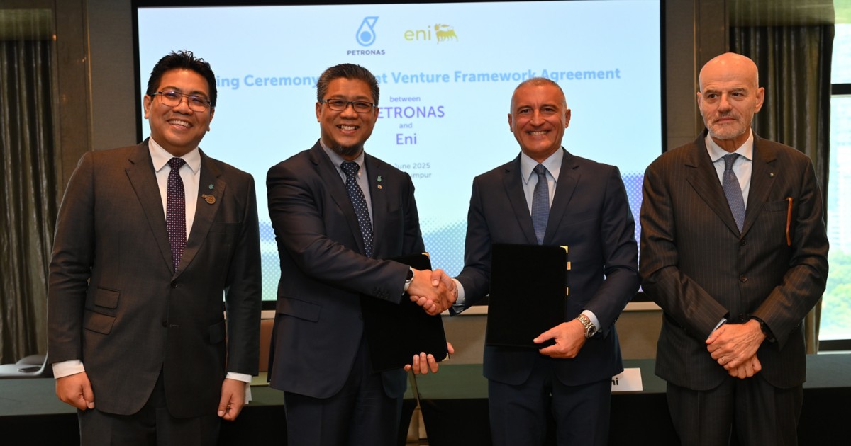 Eni and PETRONAS sign a framework agreement to combine assets in Malaysia and Indonesia