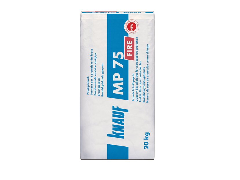 MP 75 Fire Έτοιμος σοβάς μηχανής, με βάση το φυσικό γύψο για παθητική πυροπροστασία