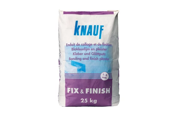 Fix & Finish, gipsmortel voor lijmen én dunpleisterwerk | Knauf