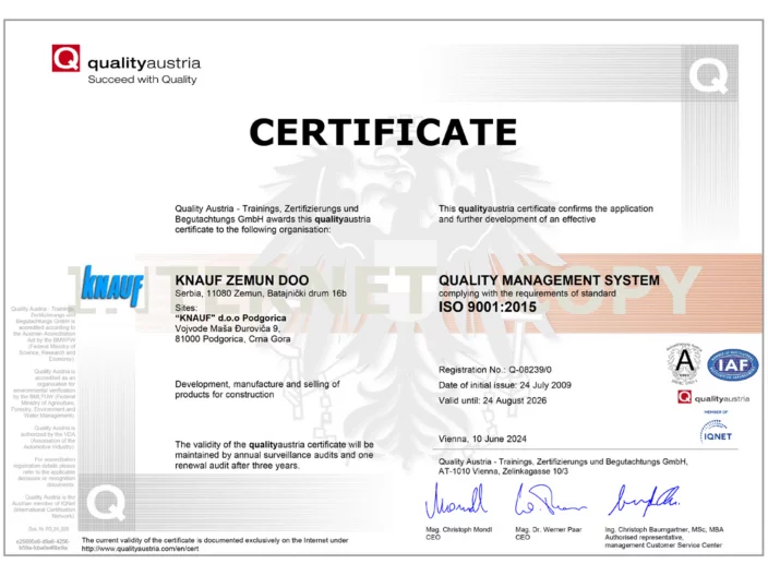 Menadžment kvaliteta - Knauf Gips