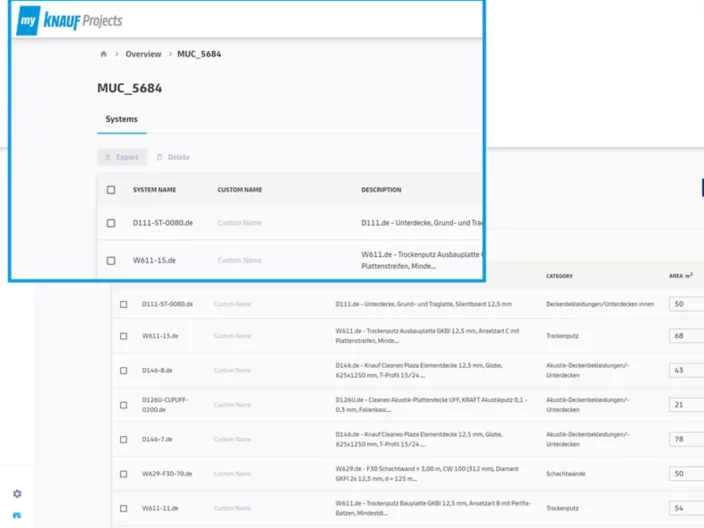 Knauf System Finder making your daily work easier