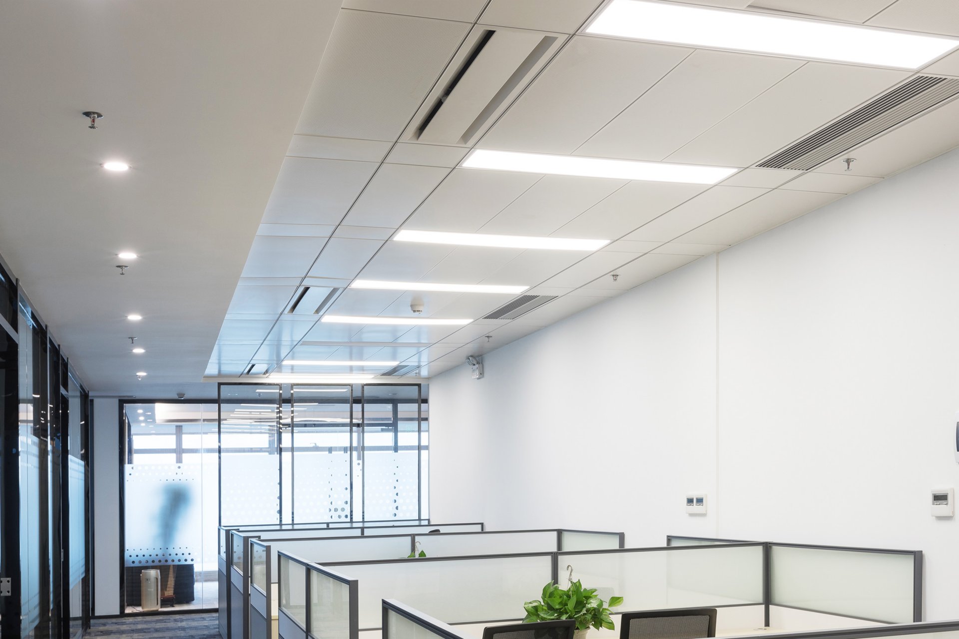 Armstrong METALWORKS™ Lay-In MicroLook 8 with acoustic fleece ...