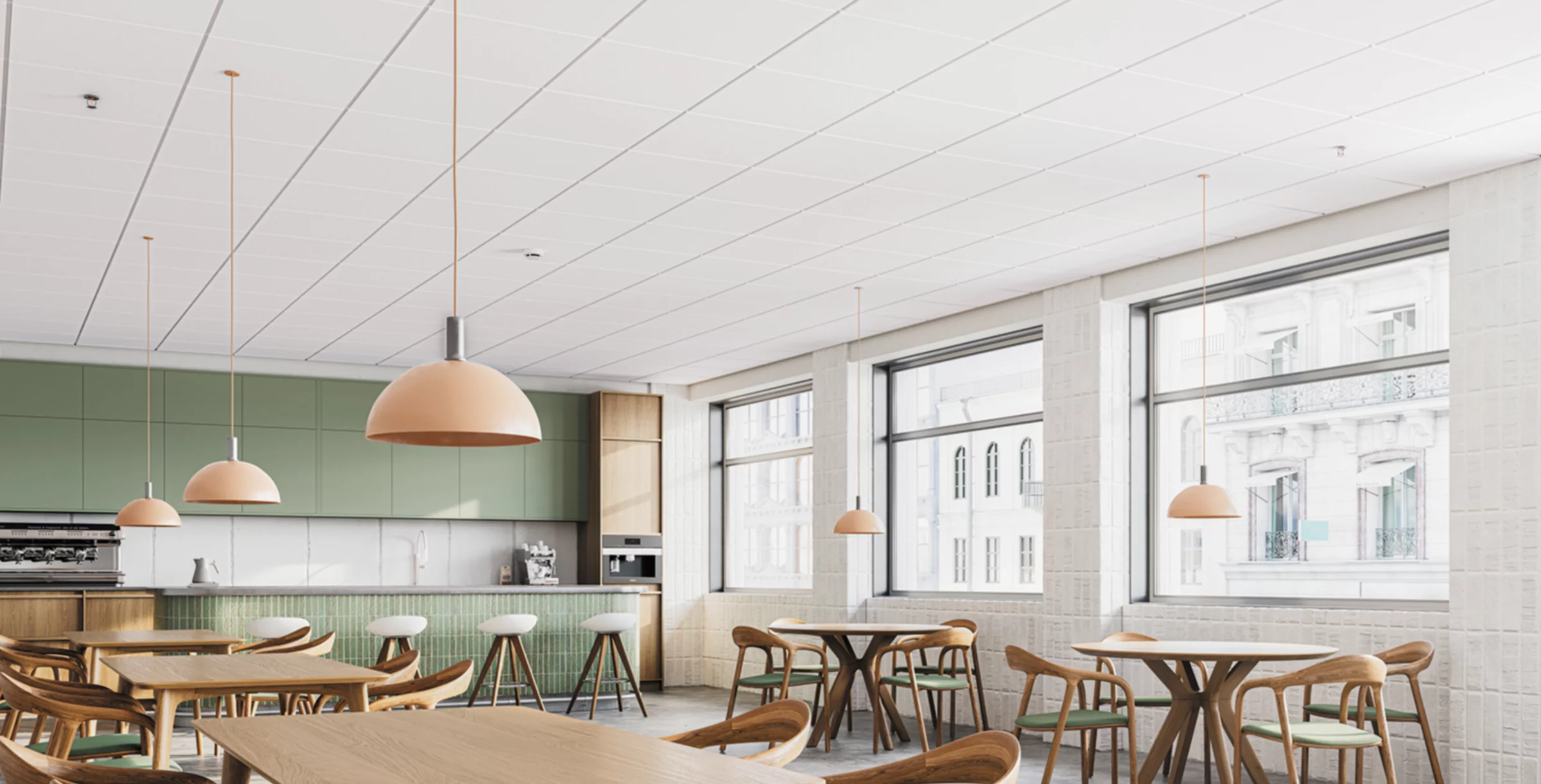 TOPIQ® Alpha: Acoustic Mineral Laminated Ceilings