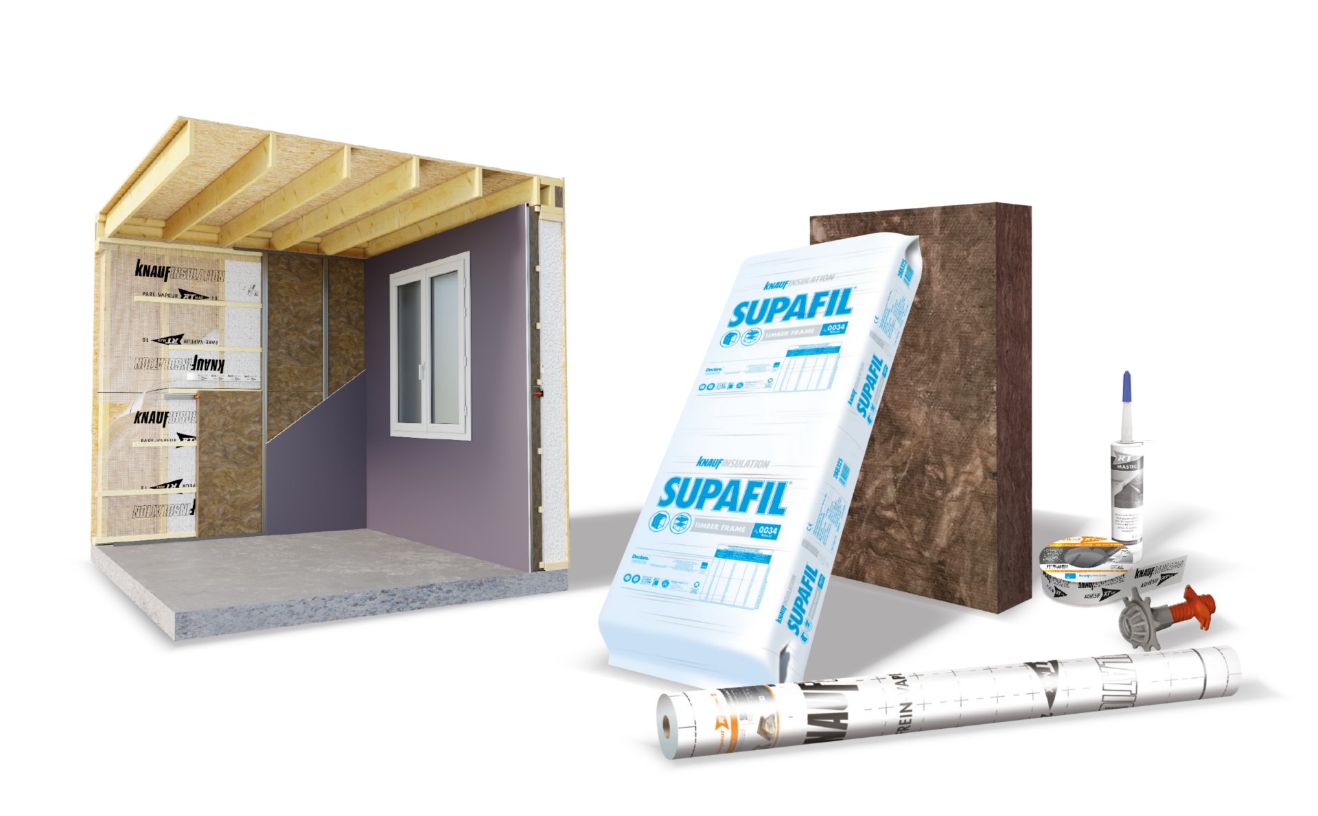 Isolation thermo-acoustique des murs : Supafil Timber Frame 034 | Knauf ...