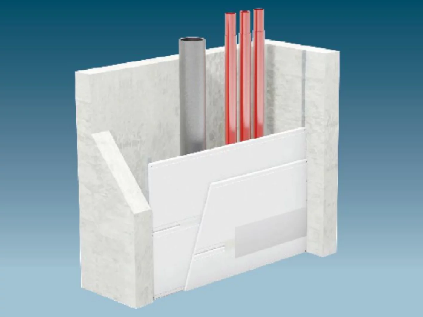 Pereţi Knauf pentru închiderea spaţiilor tehnice verticale (ghene)