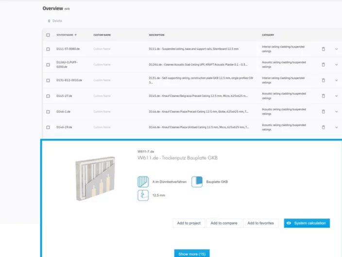 Knauf System Finder making your daily work easier