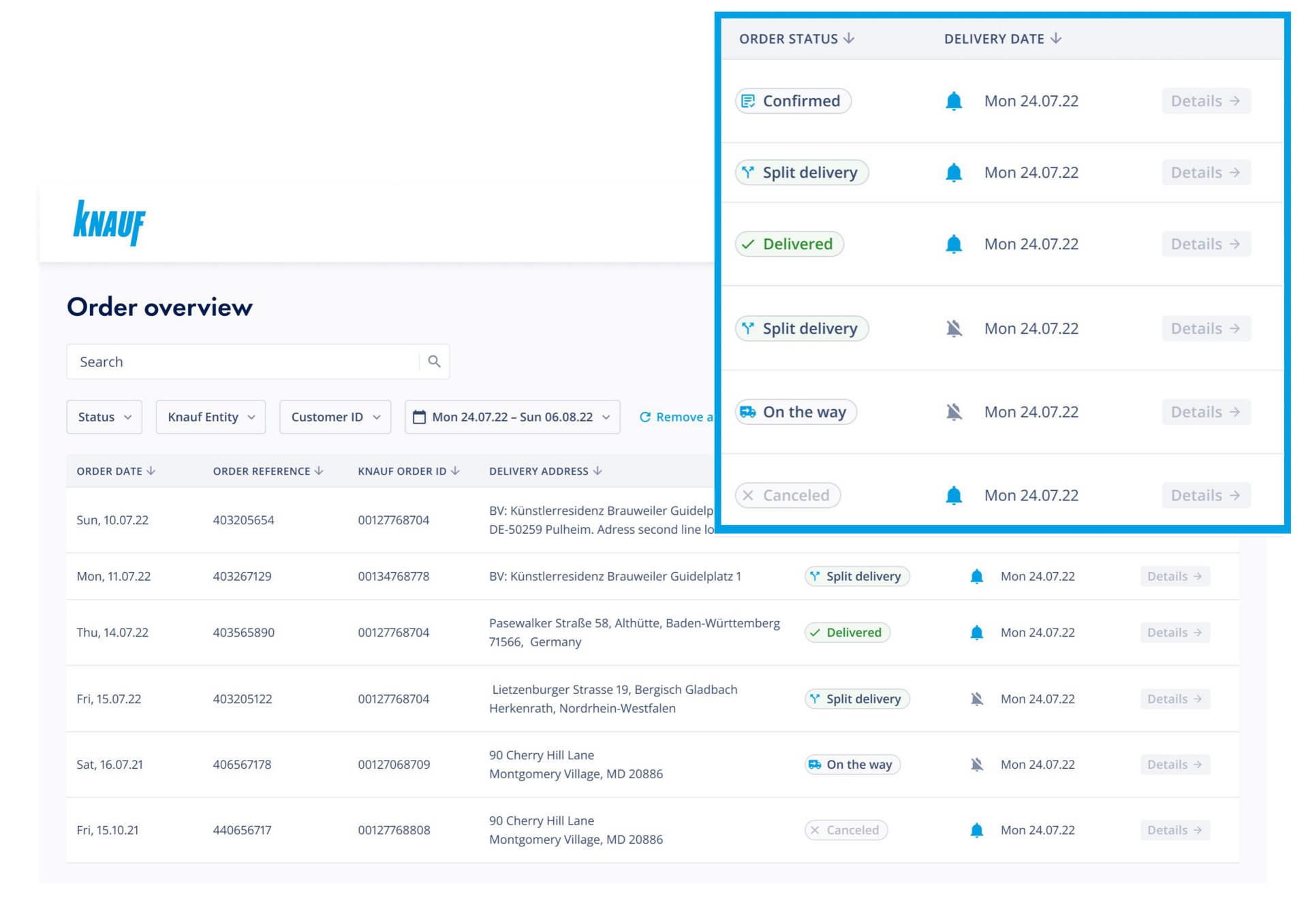Suivi de commandes, la plateforme de gestion centralisée - Knauf