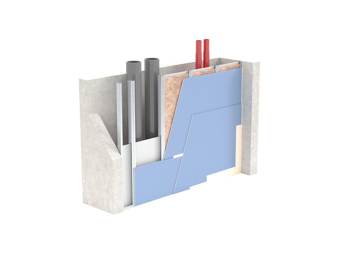 Knauf - Wand-Systeme W62.at Schachtwände