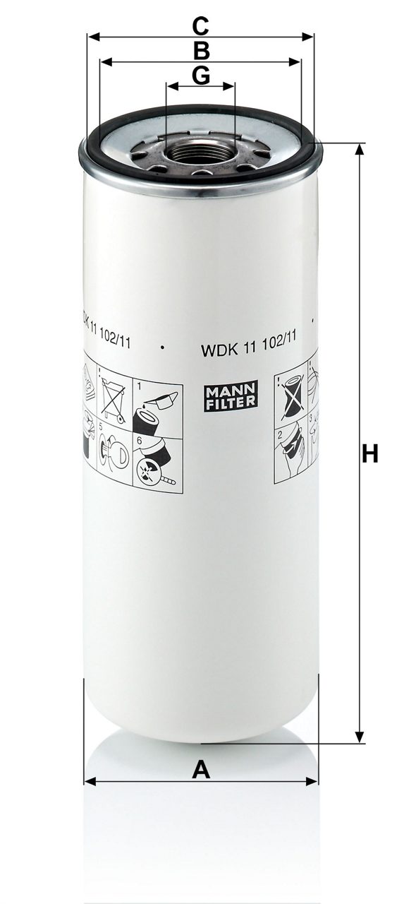 MANN-FILTER WDK 11 102/11 Filtro de combustible Diesel