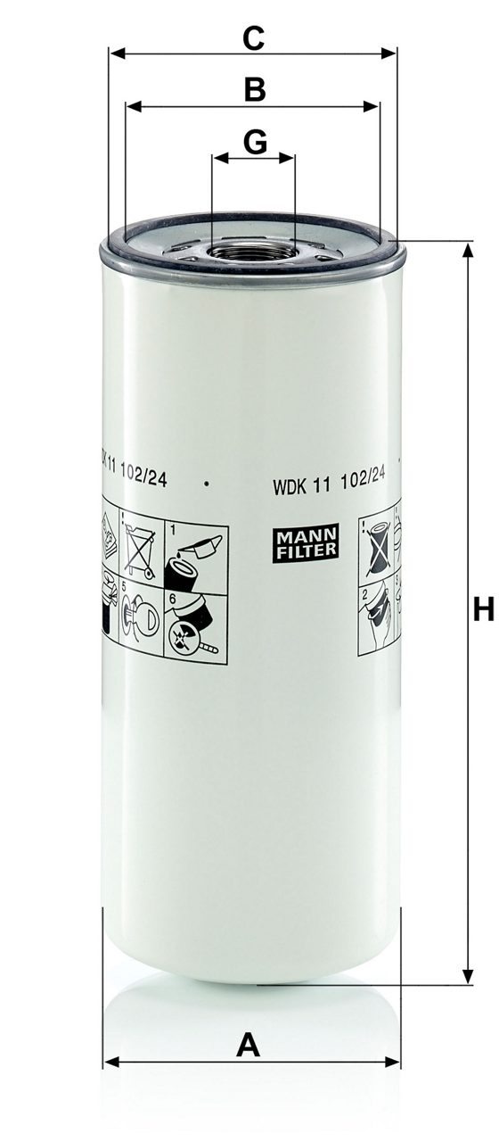 MANN-FILTER WDK 11 102/24 Fuel Filter For diesel