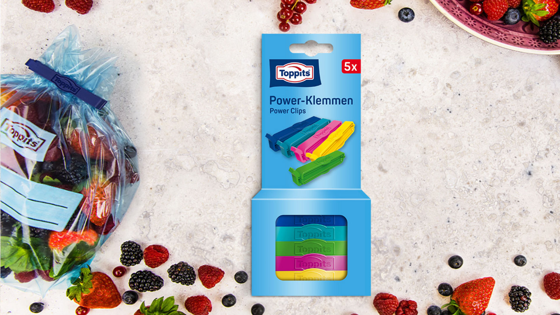 Verschlussclips für Gefrierbeutel | Toppits® Power-Klemmen