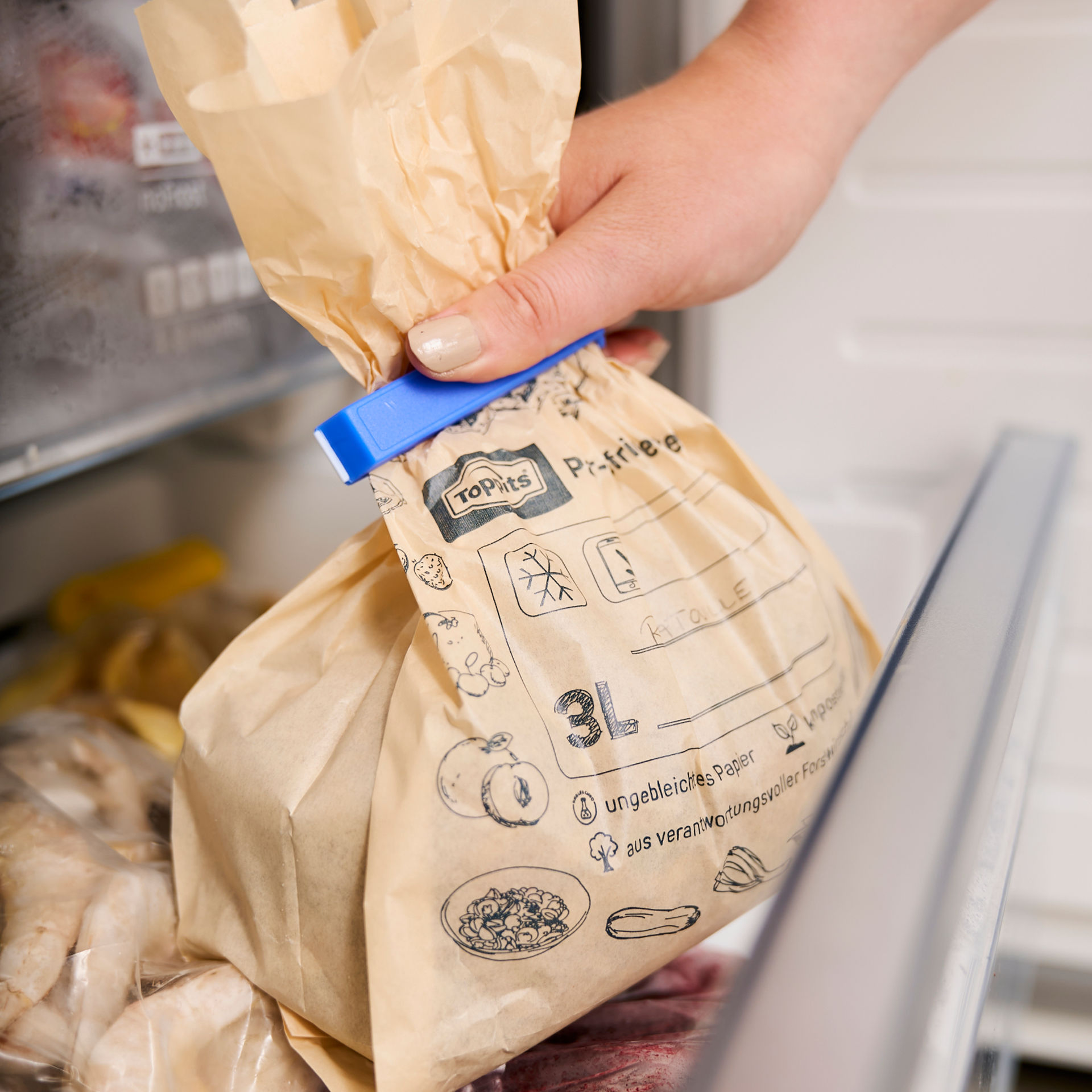 Toppits® Papier Gefrierbeutel – plastikfrei Einfrieren