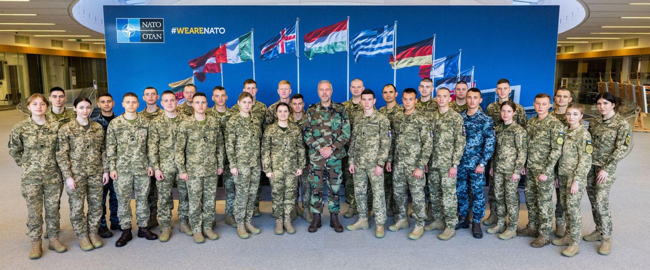 NATO Military Staff welcomes Ukrainian cadets | NATO News