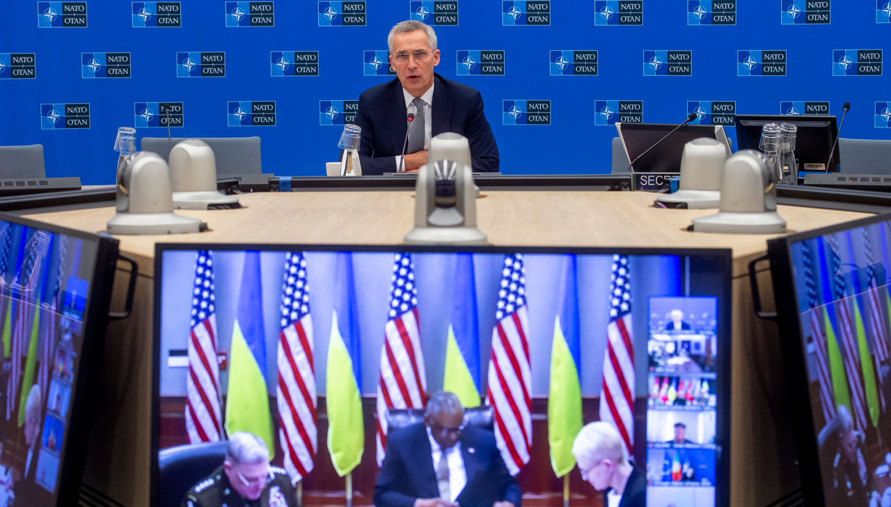 NATO Secretary General takes part in virtual Ukraine Defense Contact ...