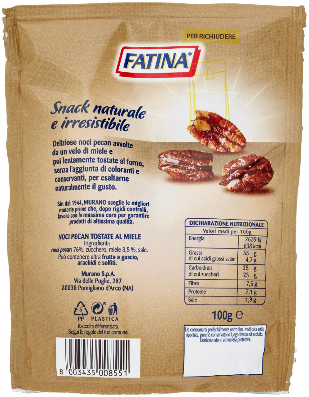 UniCoop Firenze - Noci Pecan Tostate al miele 100 g