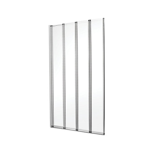 Wickes Silver Effect Frame 4 Fold Bath Screen 1400 X 840mm Uk