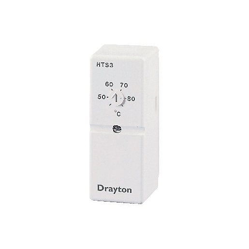 Drayton HTS3 White Hot Water Cylinder Thermostat | Wickes.co.uk