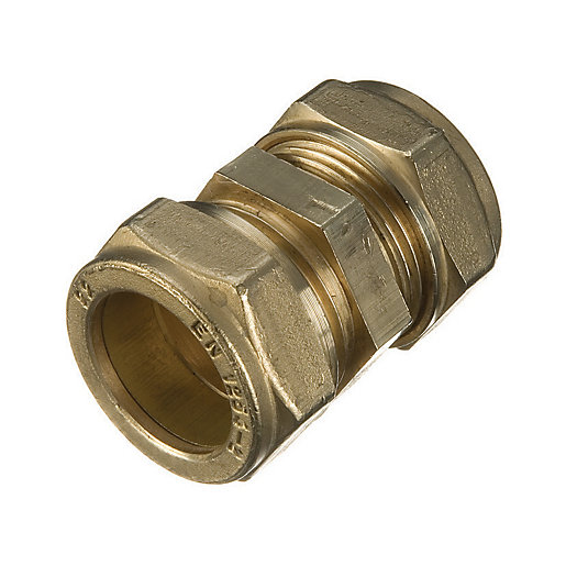 Primaflow Brass Compression Straight Coupling - 28mm | Wickes.co.uk