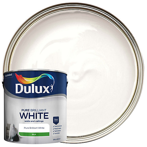 Dulux - Pure Brilliant White - Silk Emulsion Paint 2.5L | Wickes.co.uk