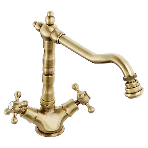 Abode Melford Monobloc Kitchen Tap Antique Brass Uk