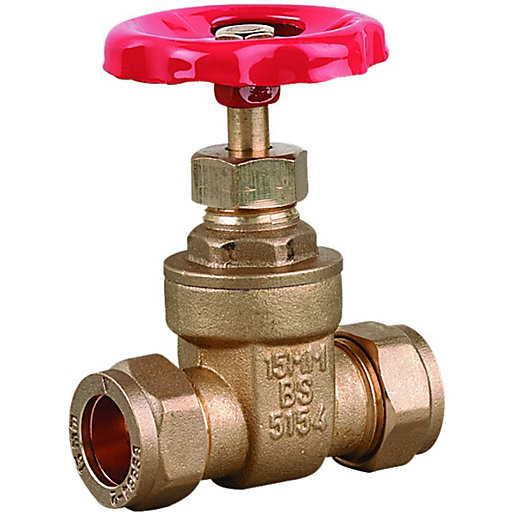 Primaflow Brass Fullway Compression Gate Valve - 15mm | Wickes.co.uk