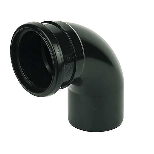 FloPlast 110mm Soil Pipe Bend Socket/Spigot 92.5° - Black | Wickes.co.uk