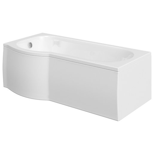 Wickes Valsina 6 Jet Left Hand Reinforced P-Shaped Whirlpool Bath ...